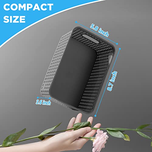9 Pack Small Plastic Storage Baskets Durable Small Laundry Basket Organizer Bins Shelves Baskets for Kitchen Organization Countertops Desktops Cabinets Bedrooms Bathrooms, β8.7x 5.8x3.6 Inches