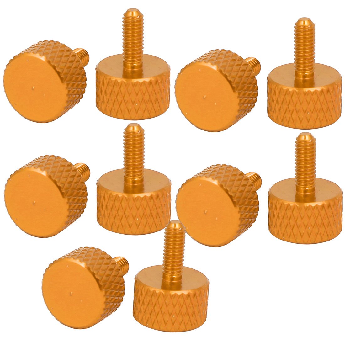 Aexit Computer PC Cleaning & Repair Graphics Card Knurled Thumb Screws Gold Tone Computer Screws M3x8mm 10pcs