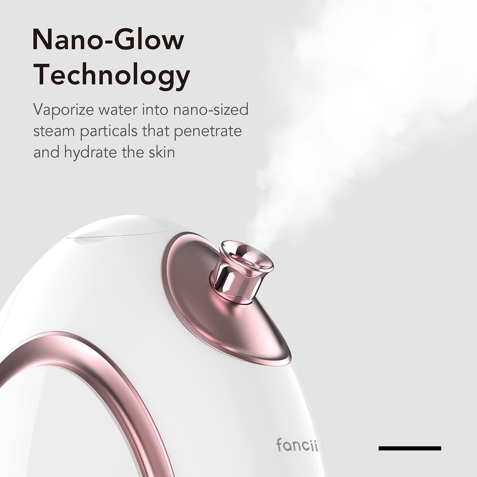 Fancii Nano Ionic Facial Steamer Hot & Cool with Aromatherapy and 6 Spa Settings β 30 Min Steam Time - Professional Home Face Sauna for Moisturizing & Pore Cleansing (Rivo)