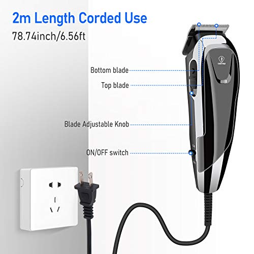 Corded Hair Clippers Professional Hair Cutting Kit 24 Pieces Accessories Hair Trimmer with 14 Guide Combs,3 Hair Combs,1 Scissor,1 Storage case,1 Barber Cape