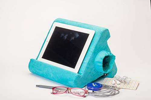 Flippy Tablet Stand with Cubby Storage and Multi-Angle Viewing for Home, Work & Travel. Our Tablet Holder Has Storage for Your All Your Personal Items. (Kiwi Kawaii)
