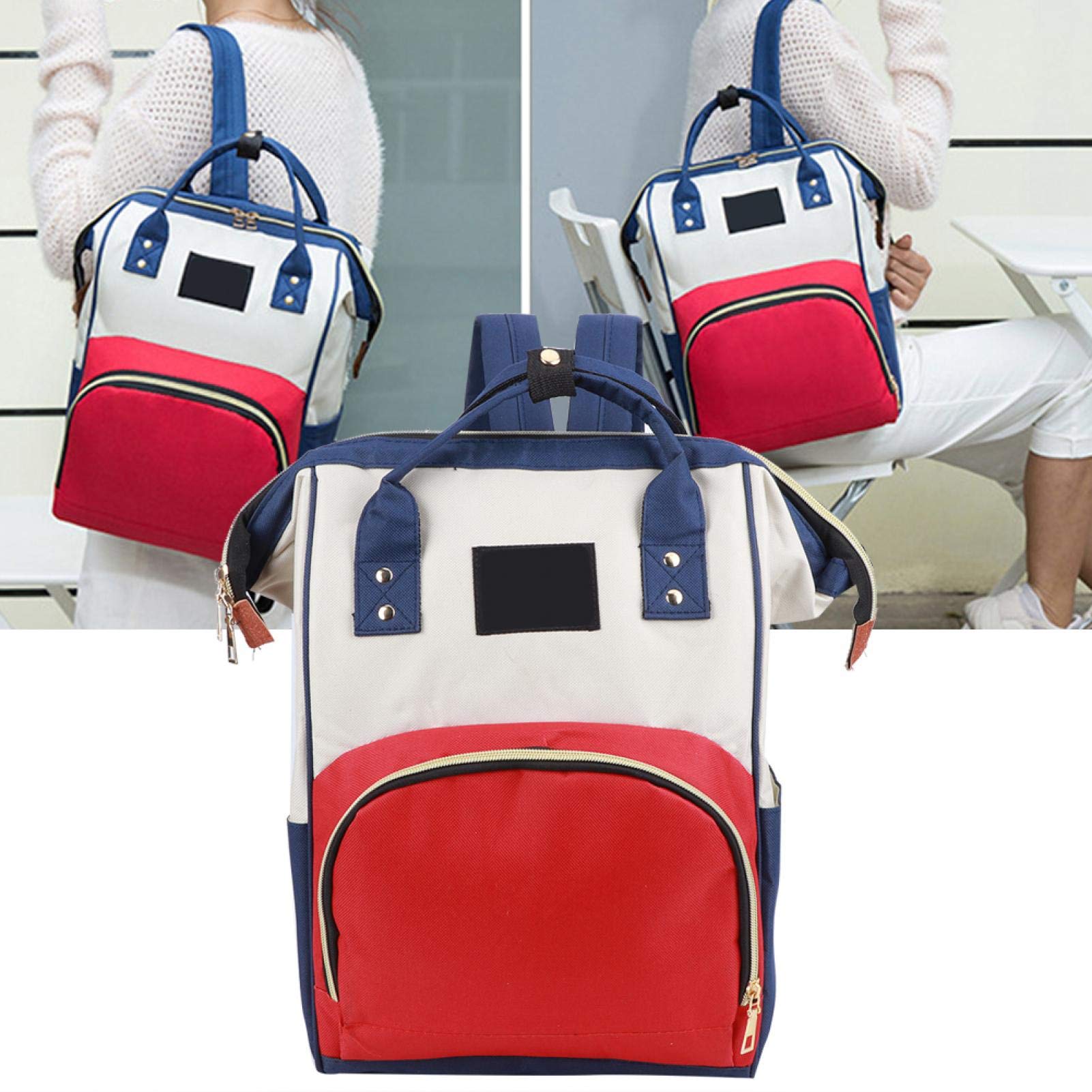 Maternity Nappy Bag, Abrasion Resistance Diaper Bag,Travel Backpack, Early Education Pregnant Woman for Home Educational Institution(Red Rice Blue)