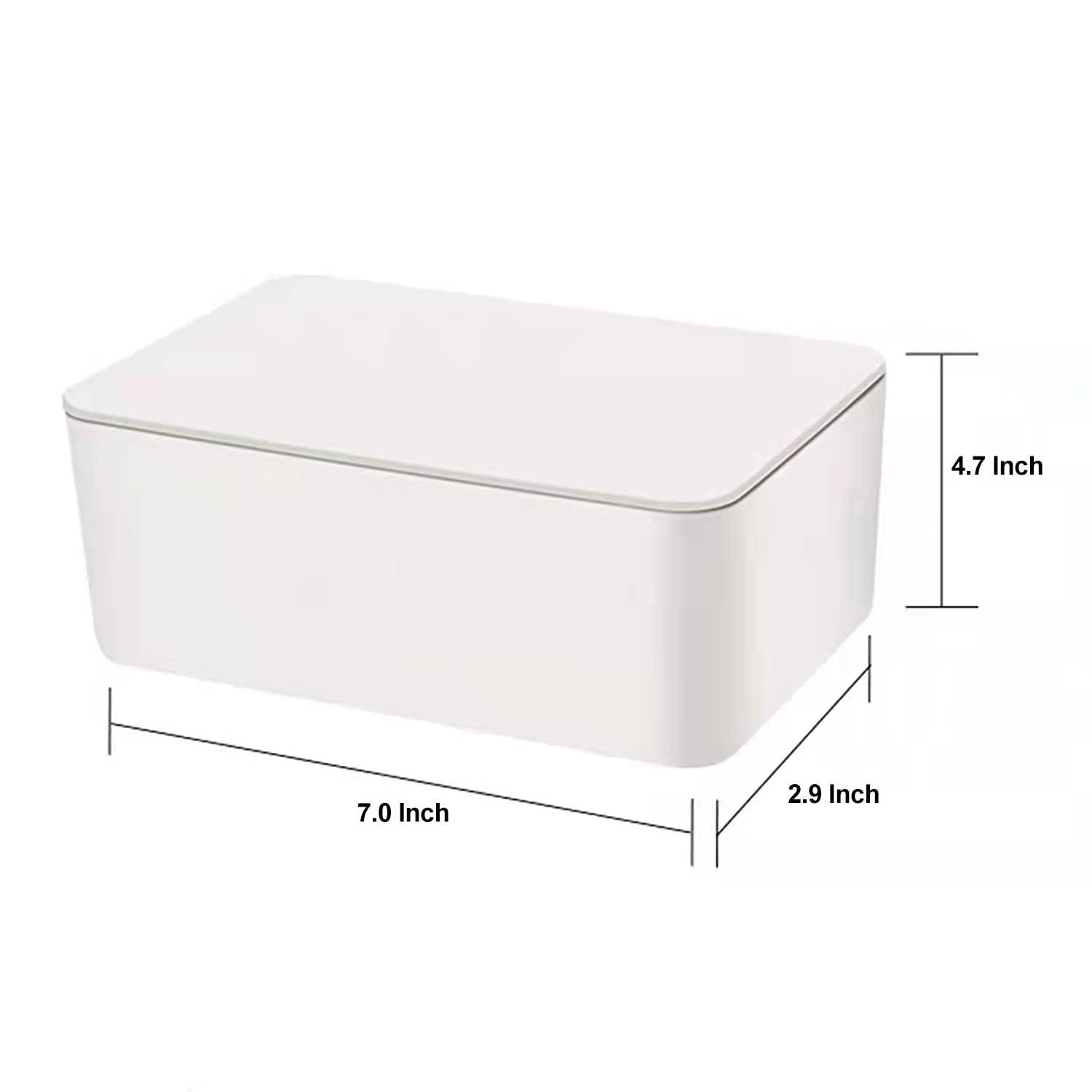 Baby Wipe Dispenser Holder, Baby Wipes Case, Baby Wipe Holder Keeps Diaper Wipes Fresh, Easy Open & Close Wipe Container (White)
