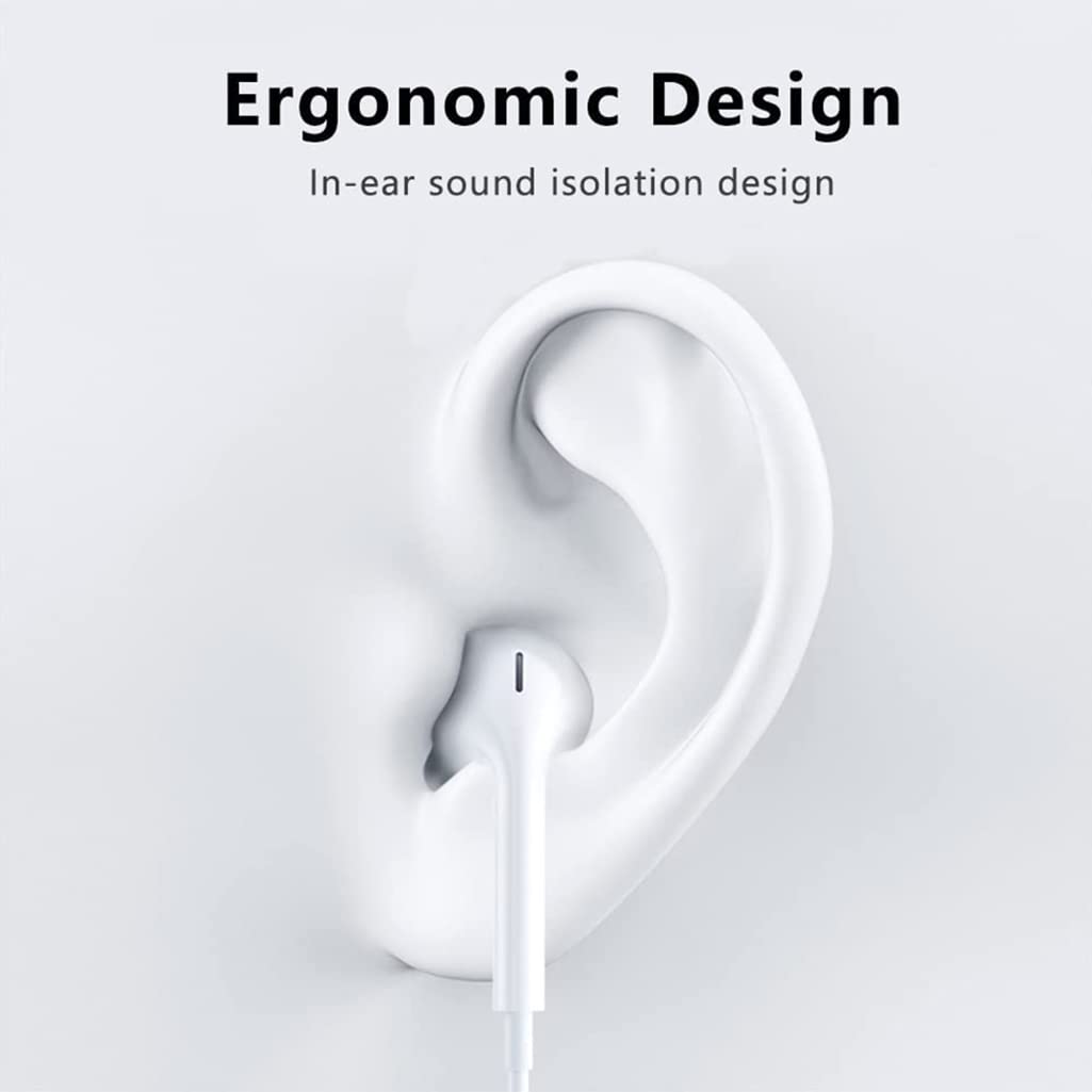2 PACK Apple Earbuds Headphones with Lightning Connector【Apple MFi Certified】(Built-in Microphone&Volume Control)Wired in-Ear Stereo Noise Canceling Isolating Earphones for iPhone 14/13/12/11/SE/X/8/7