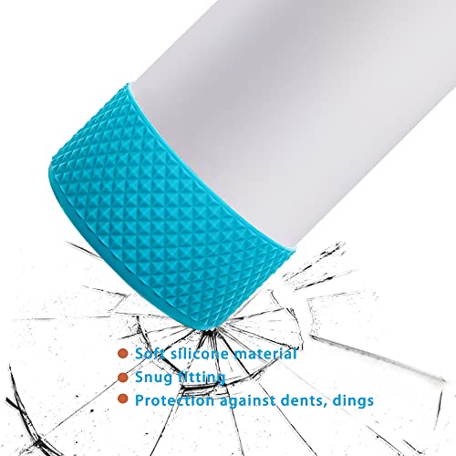 2 Pcs Tumbler Bottom Protector Boot for Stanley Quencher Adventure 40oz & Stanley IceFlow 20oz 30oz and Compatible with Hydro Flask Wide Mouth 12oz 21oz 24oz Stealth Landing (Diomond White/purple)