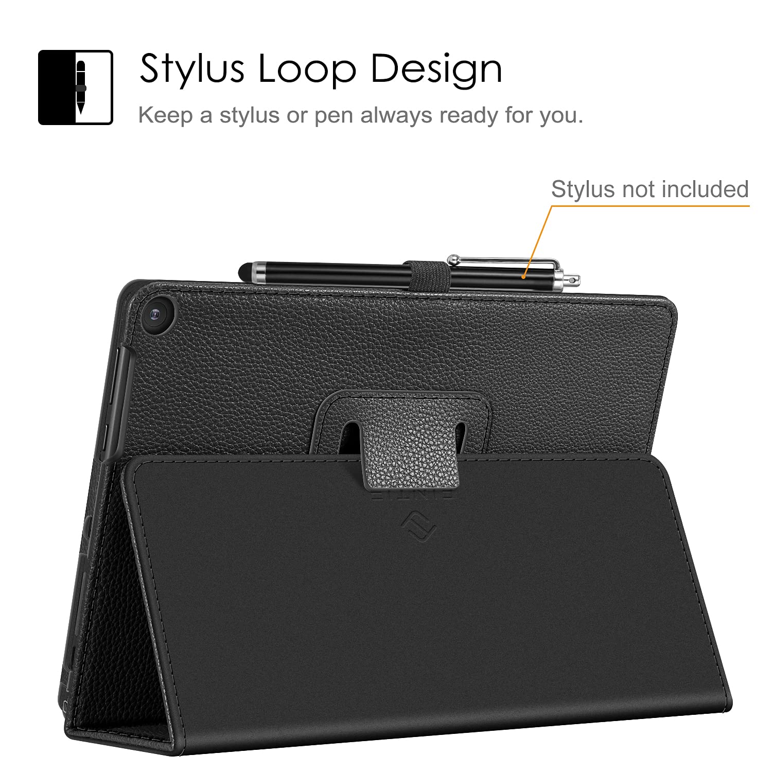 Fintie Case for Onn. 10.1" Tablet Pro (Model: 100003562), Premium Vegan Leather Folio Protective Stand Cover with Pencil Holder for Onn 10.1 inch Pro Tablet - Black