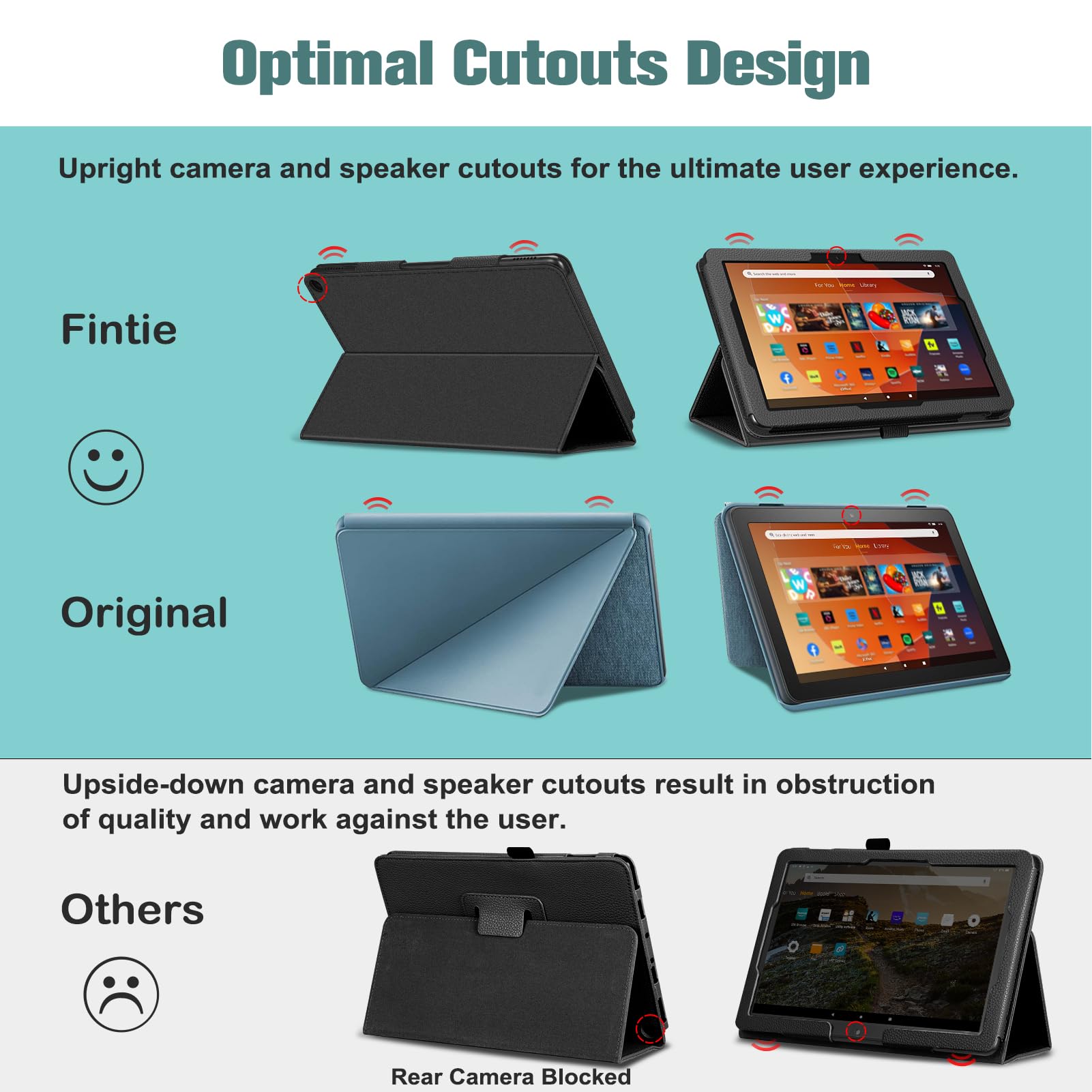 Fintie Case for All-New Amazon Fire HD 10 and 10 Plus Tablet (13th/11th Generation, 2023/2021 Release) - [Flex Stand] Premium Vegan Leather Multi-Angle Folio Cover, Shades of Blue