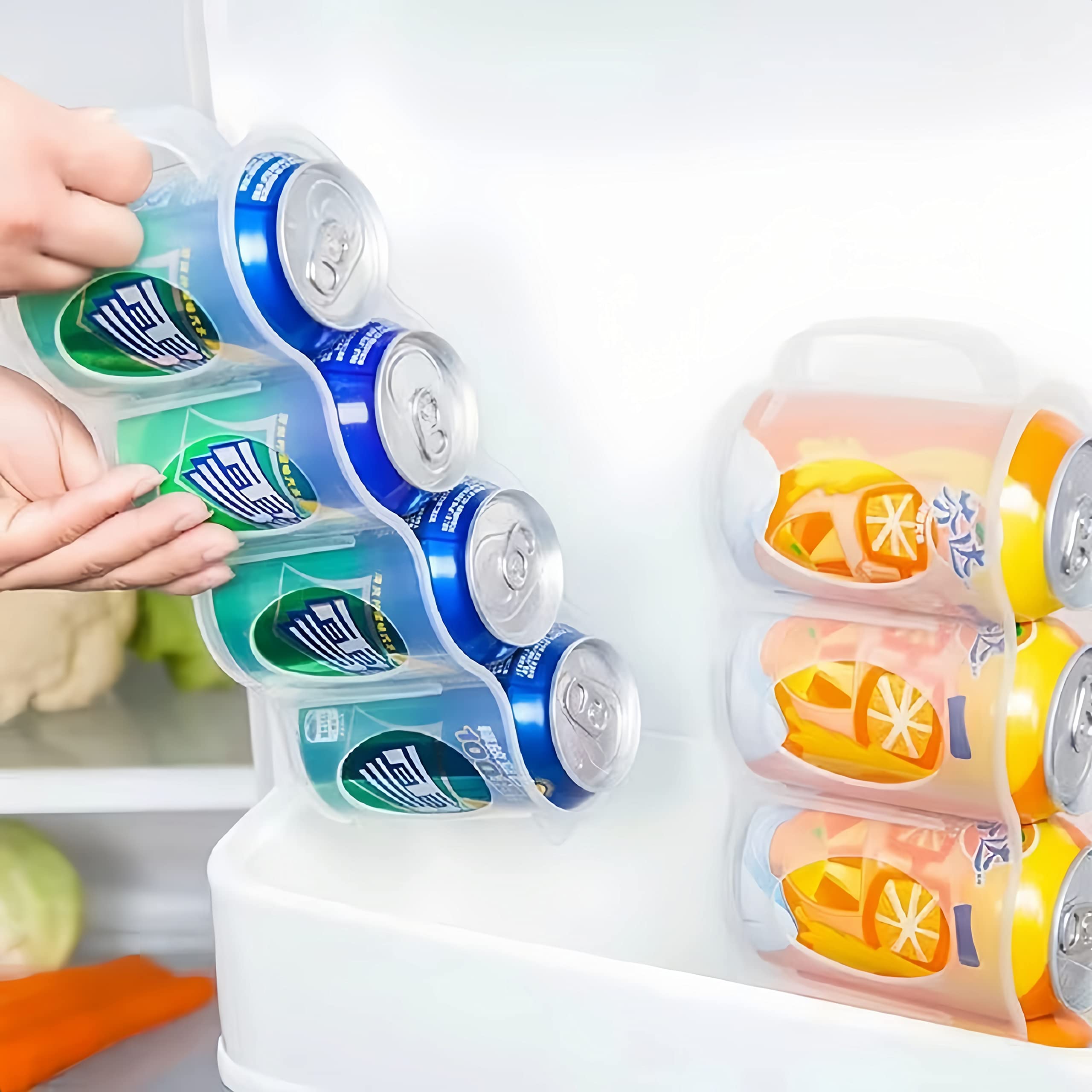 2 Pack Soda Can Dispenser for Refrigerator,Soda Can Organizer ,Can Organizer for Refrigerator