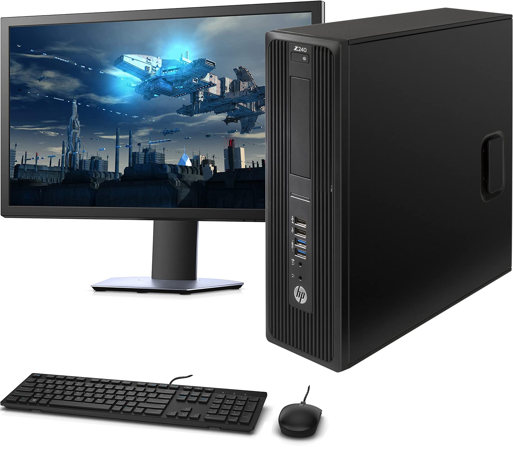 HP Z240 SFF Computer PC, Intel Core i5 6500 Processor, 16GB DDR4 Ram, 1TB SSD, WiFi | Bluetooth, HDMI, NVIDIA GT 1030 2GB DDR5, New 23.8" FHD Monitor, Win 10 Pro (Renewed)