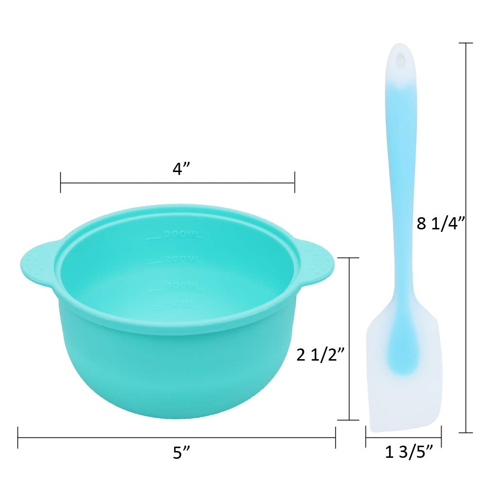 Replacement Pot Set for Wax Warmer Removable Silicone Waxing Bowl and Non-stick Spatulas Home Hair Removal Sticks Reusable Wax Heater Machine Accessory