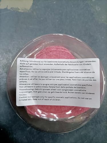 Nuenen 60 Pieces Facial Sponges with Container, Heart Shape Compressed Face Sponges Natural Cleaning Pads for Washing Face Cleaning Exfoliating Esthetician Makeup Removal(Pink)