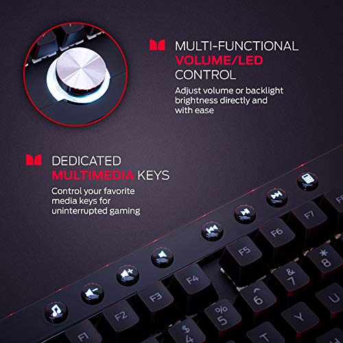 Monster Alpha 5.0 LED Mechanical Gaming Keyboard with Anti-ghosting Individually Backlit RGB Keys, Programmable RGB Lighting Effects, Magnetic Palm Rest and Dedicated Media Keys β for PC Gaming