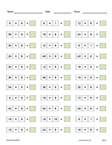 Channie’s One Page A Day Single Digit Level 1 Beginner Visual Division Workbooks for Easy Teaching & Learning Grade 3-5 Size 8.5” x 11” Summer School, Summer Bridge