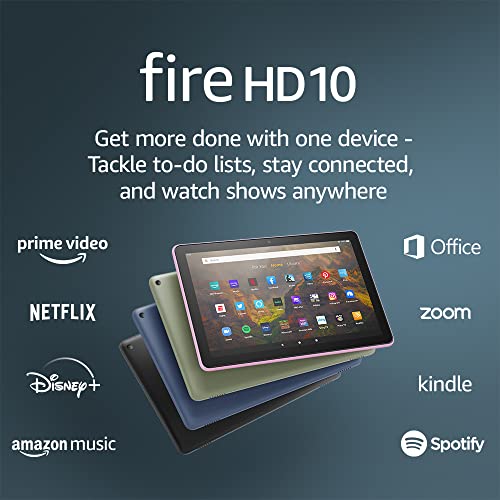 Amazon Fire HD 10 tablet, 10.1", 1080p Full HD, 32 GB, latest model (2021 release), Olive