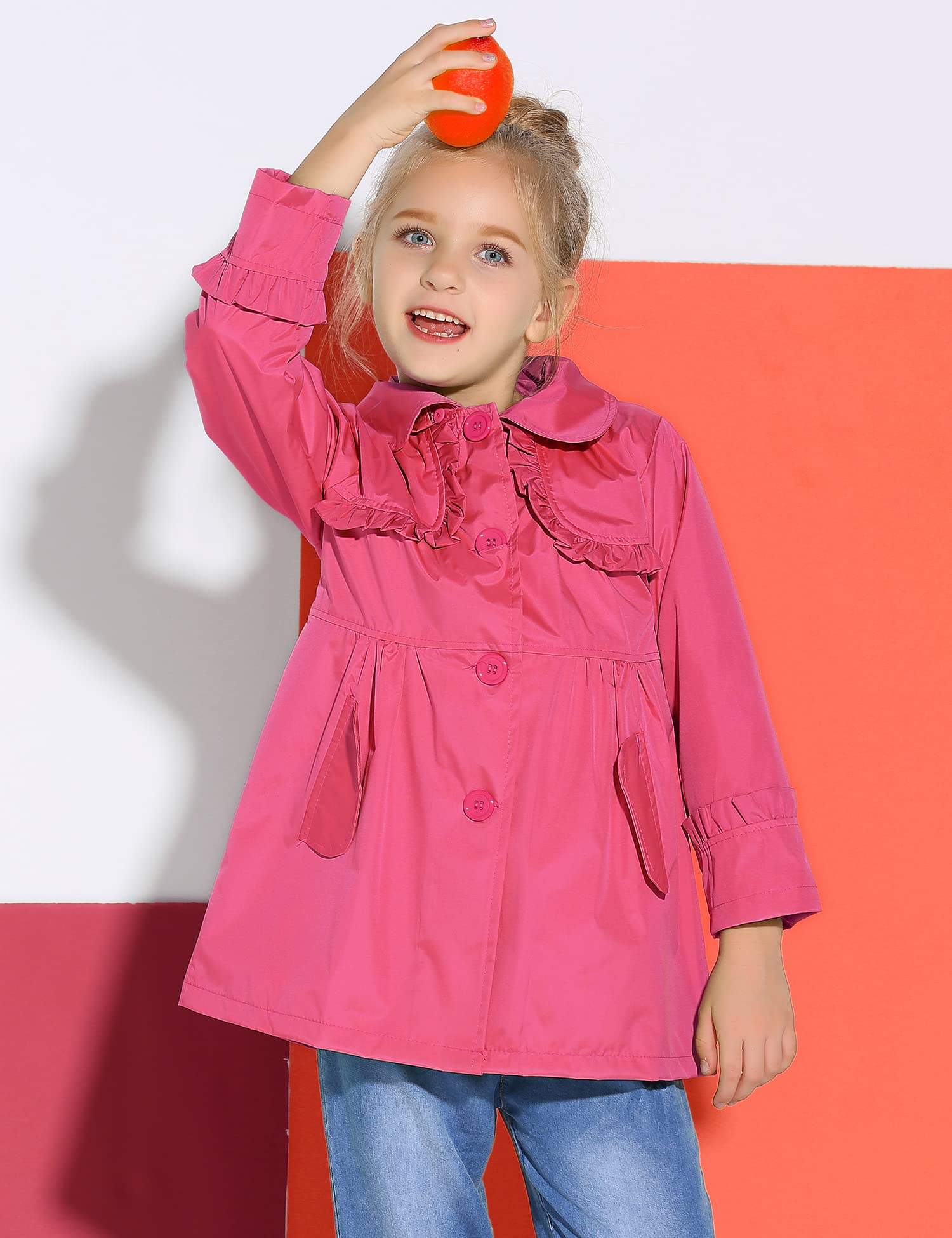 Arshiner Girl Kid Flower Waterproof Hooded Coat Jacket Outwear Raincoat