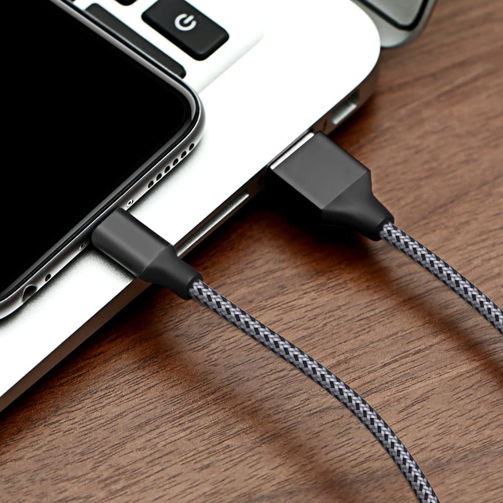 3 Pack 6 FT iPhone Charger Cable [Apple Mfi-Certified] Lightning Cable Nylon Braided High Speed USB Fast Charging Cord Compatible with iPhone 14/13 Pro Max/12/11/XS/XR/X/8 plus/7/6/5/iPad（Gray Black）