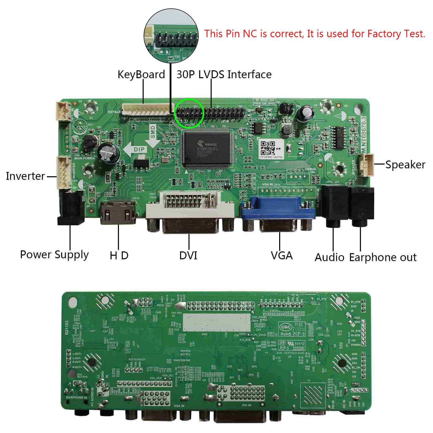VSDISPLAY HD-MI VGA LCD Controller Board for 9.7" LTN097XL01 LP097X02