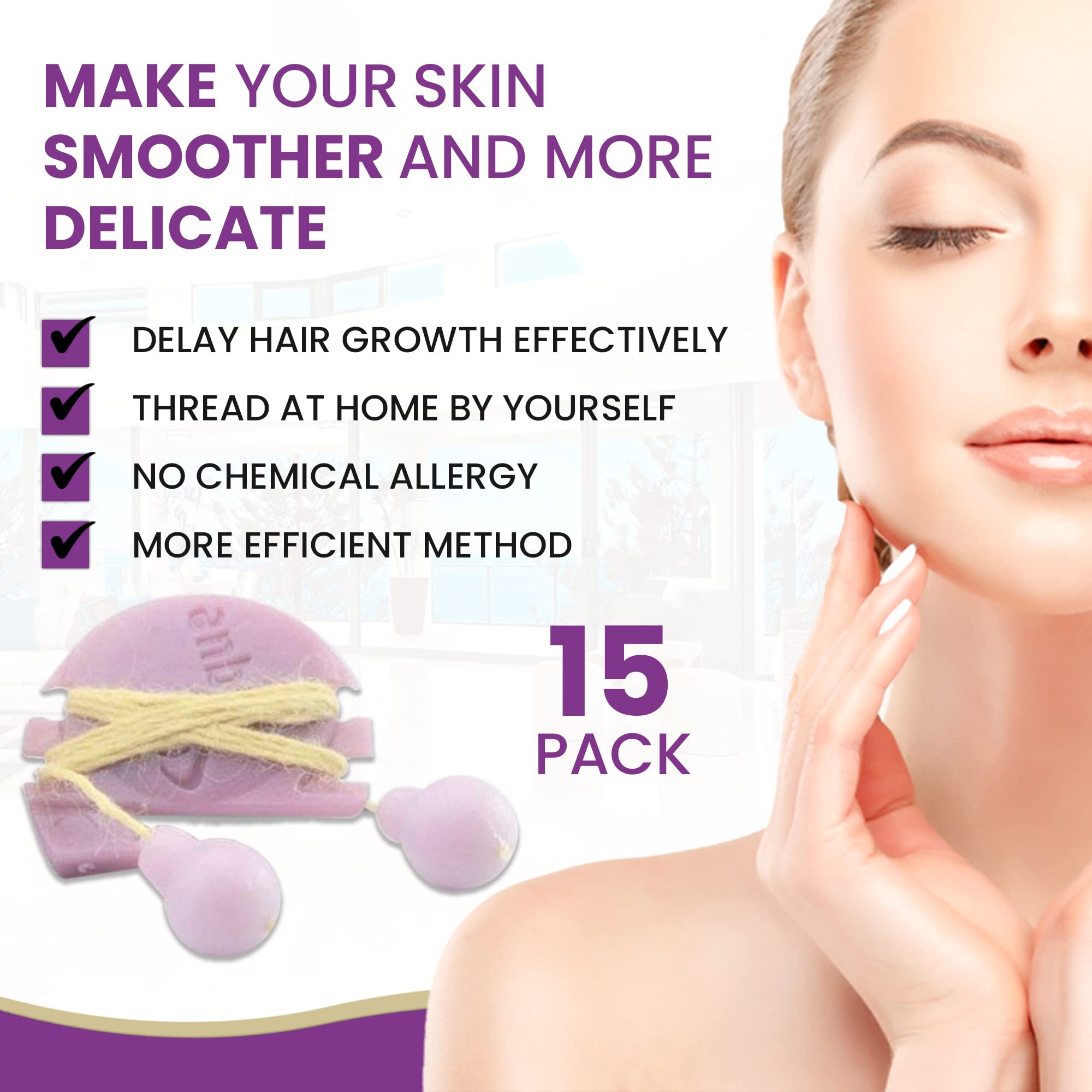 15x Hair Removing Threads for Slique Body and Face Hair Removal System