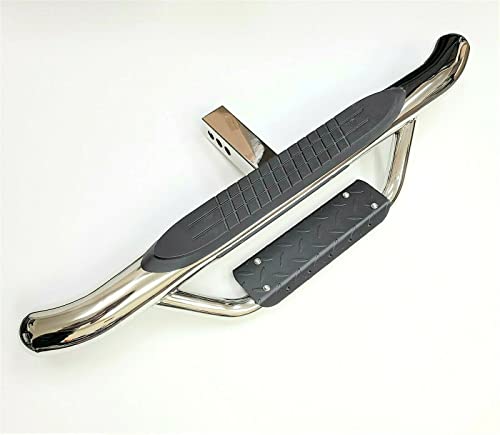 36" x 6.5" Towing Hitch Step Bar Drop Step 2" Receiver Round End Chrome Rear Bumper Guard Universal Truck Trailer