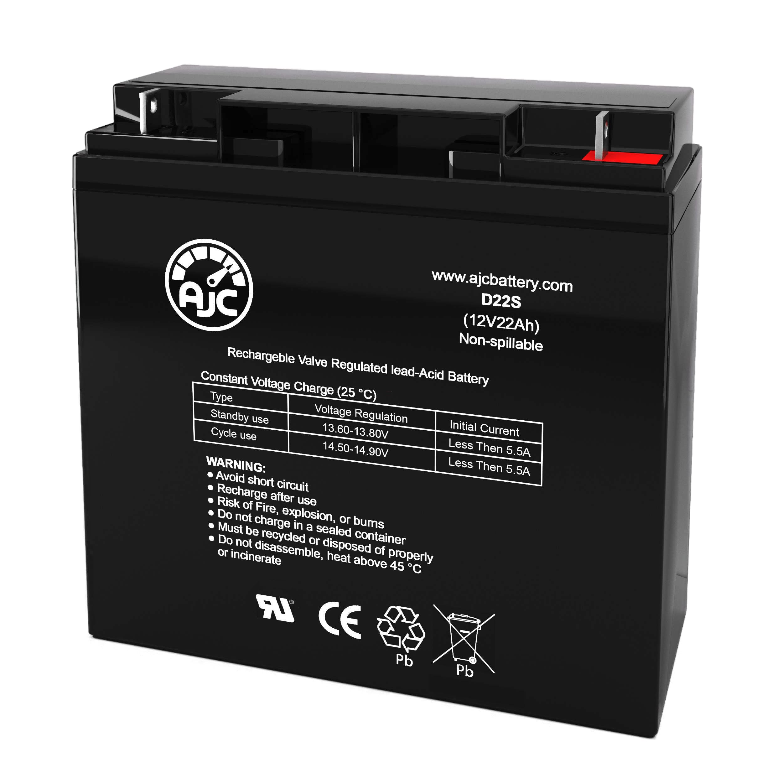 AJC Battery Compatible with E-Wheels EW-36 12V 22Ah Mobility Scooter Battery