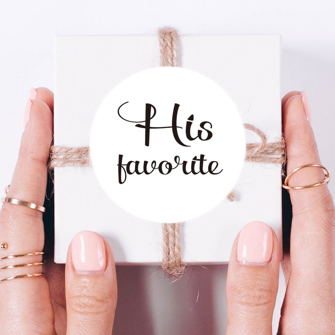80-Pack- 2” White his Favorite & her Favorite Wedding Stickers, Wedding Favor Stickers Labels