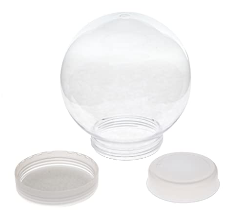 6 Pack - Creative Hobbies 5 Inch (130mm) DIY Snow Globe Water Globe - Clear Plastic with Screw Off Cap | Perfect for DIY Crafts and Customization