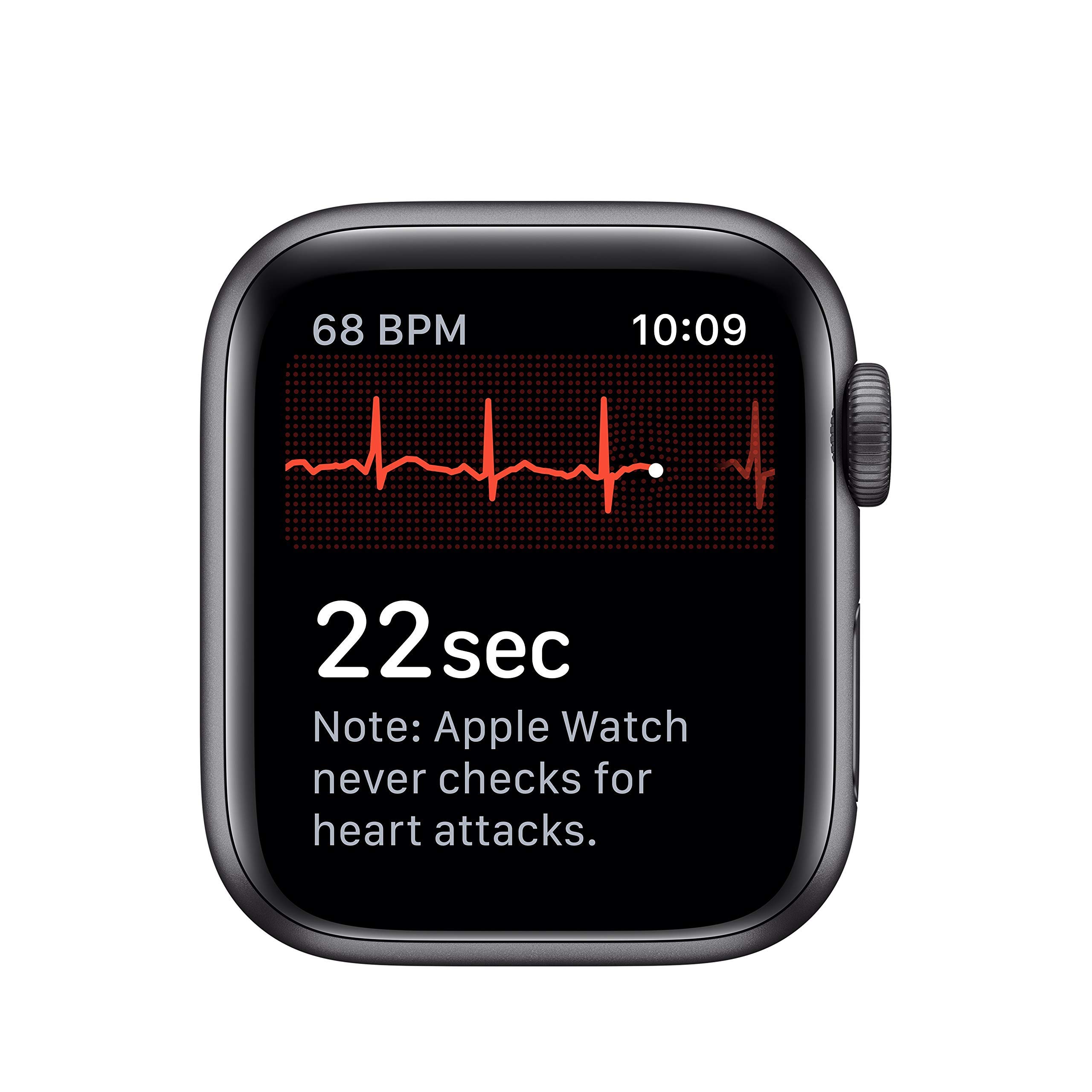 Apple Watch Series 5 (GPS + Cellular, 40MM) - Stainless Steel Case with Black Sport Band (Renewed)