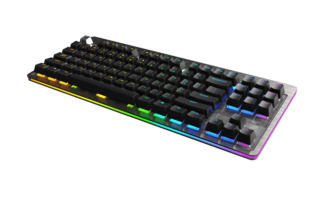 Mountain Everest Core Mechanical Gaming Keyboard - USB Hub - Cherry MX Hot-Swappable Switches - RGB Backlit (Gunmetal Gray, Speed Silver - Fastest & Linear)