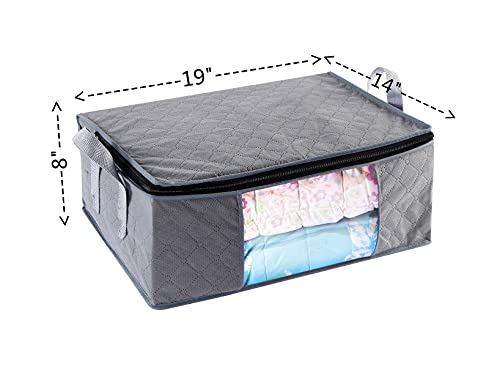 ABO Gear G01 Bins Bags Closet Organizers Sweater Clothes Storage Containers, 3pc Pack, Gray, 3 Count