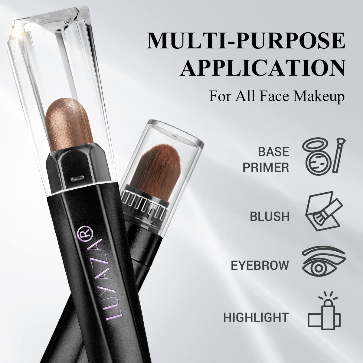 LUXAZA 3Pcs Eyeshadow Stick Set, Matte And Shimmer Creamy Brown Gold Nude Shadow Pencil, Waterproof Long Lasting Smoky Eye Makeup