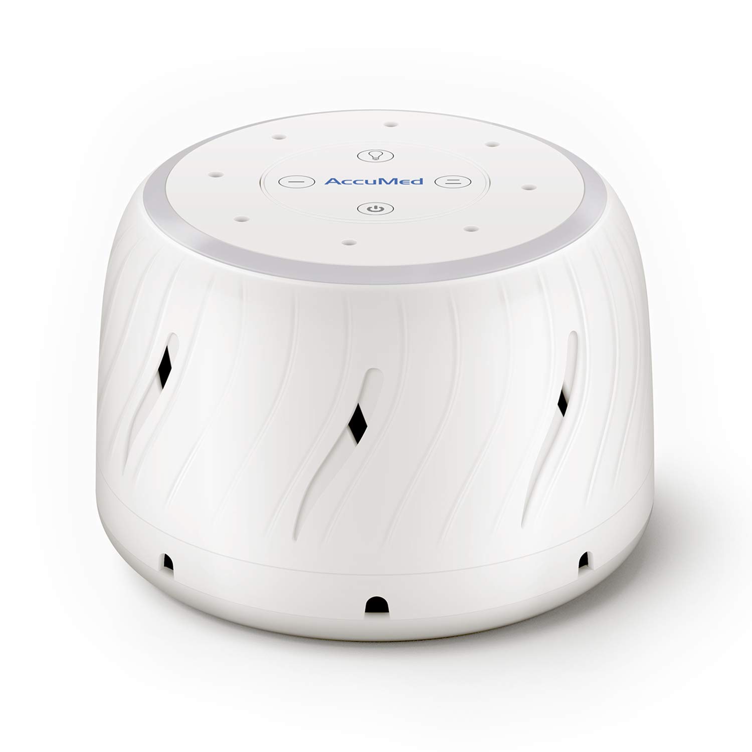 AccuMed White Noise Machine with Real Fan, Adjustable Volume, Non-Looping Sound Machine for Sleeping, Adults and Baby, Night Light, Privacy for Office, Sleep, Relaxation, Travel Portable (AC-WN106)