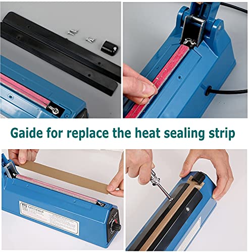 Impulse Heat Sealer 8 inch Impulse Bag Sealer Poly Bag Sealing Machine Heat Sealing Machine with Replacement Kit for Plastic Bags PE PP Bags