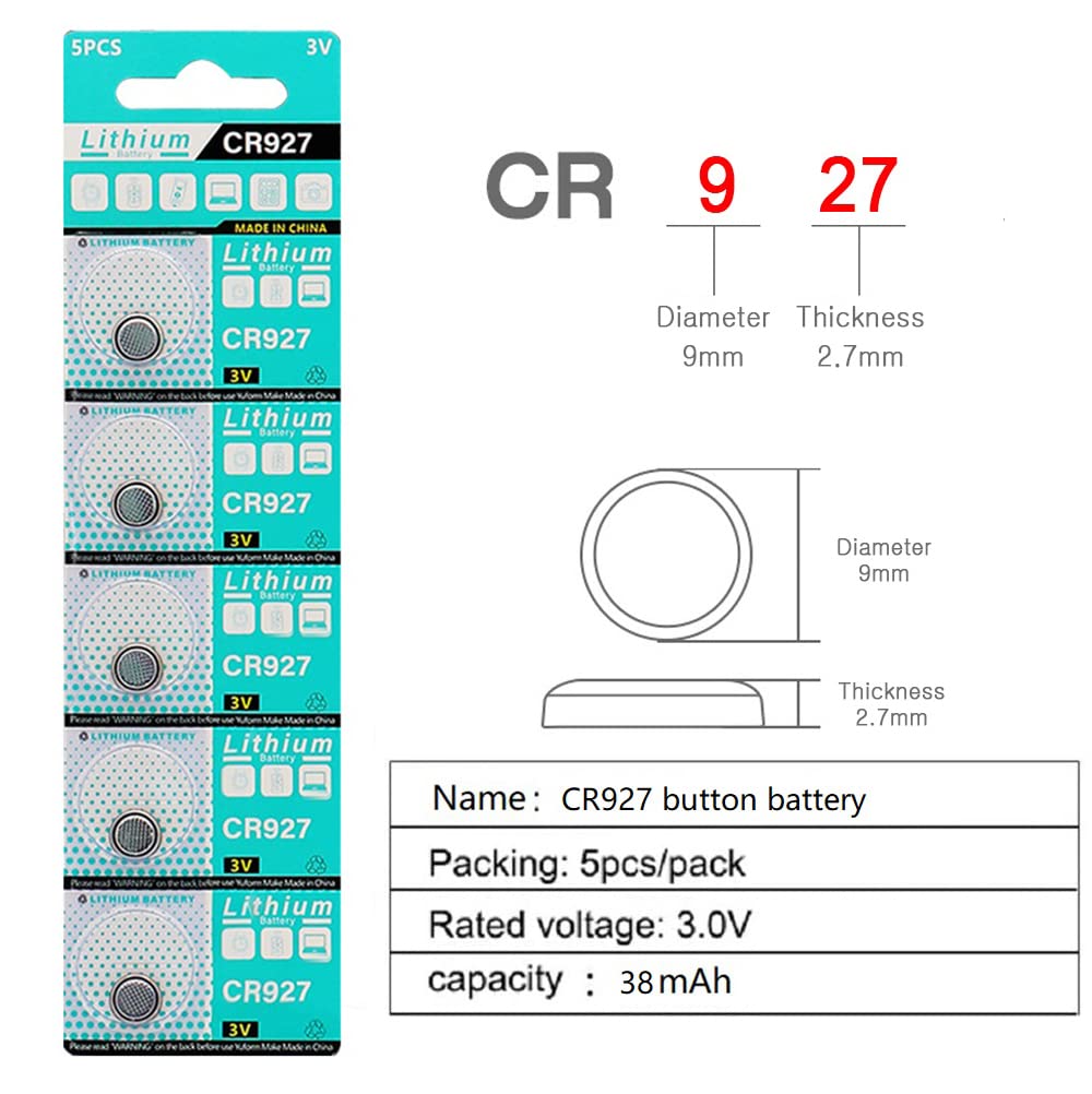 Cotchear 5pcs/Pack CR927 Coin Battery 3V Lithium Cell Button Battery ECR927 5011LC DL927 BR927 KCR927 LM927 CR927 Button Batteries for Watch Toy Remote