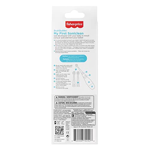 Fisher-Price My First Soniclean Baby Toothbrush, Extra Soft Bristles, First Baby Electric Toothbrush, Baby Teethers, Baby Teething Relief, Kids Toothbrushes