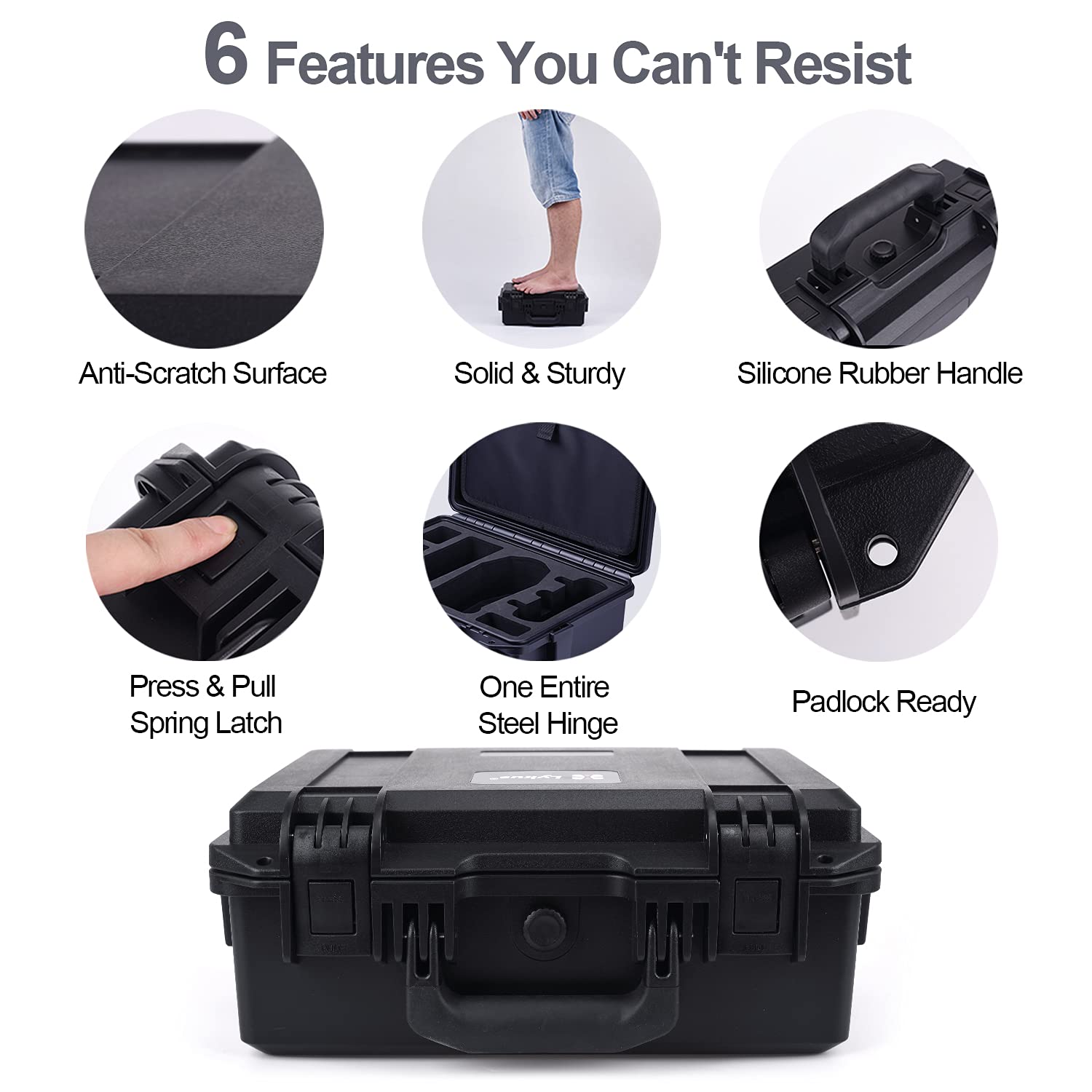 Lykus Titan MA220 Waterproof Hard Case for DJI Air 2S/Mavic Air 2 Fly More Combo, Dedicated Space for up to 11-inch iPad or Android Tablets and Holder [CASE ONLY]
