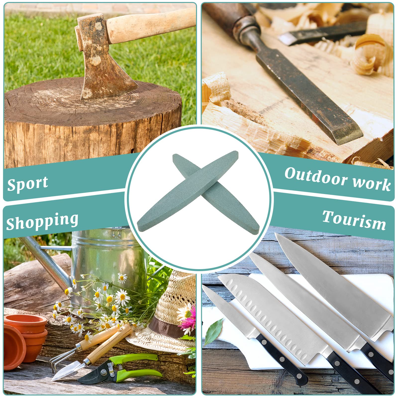 2 Pieces Garden Sharpening Stone Knife Sharpener for Garden Tools Garden Tool Sharpener Diamond Coated Sharpener Stone Tool Sharpeners, 9 x 1.47 Inches