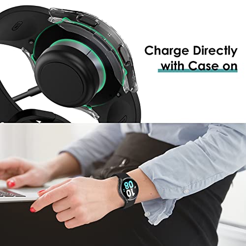 3 Pack Galaxy Watch 5/Galaxy Watch 4 Screen Protector 40mm, QIBOX Soft TPU Protective Case Accessories Compatible with Samsung Galaxy Watch 5 & Watch4, 40mm [Ultra-Thin] [All-Around]