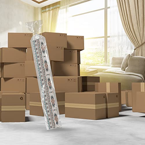 3 Pcs Large Rug Storage Bag with100 Pcs Zip Tie, Clear Plastic Carpet Bag Fits Rug up to 6'x 9', Protects Rolled Rugs Moving Bag, for Indoor Outdoor Carpet Moving or Storage