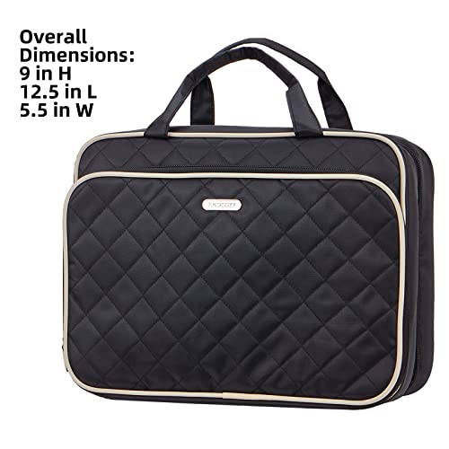 FINDCOZY Extra Large Toiletry Bag with Hanging Hook, Travel Makeup Case for Women, Cosmetic Organizer for Toiletries, Full-Sized Bottles, Beauty, Black