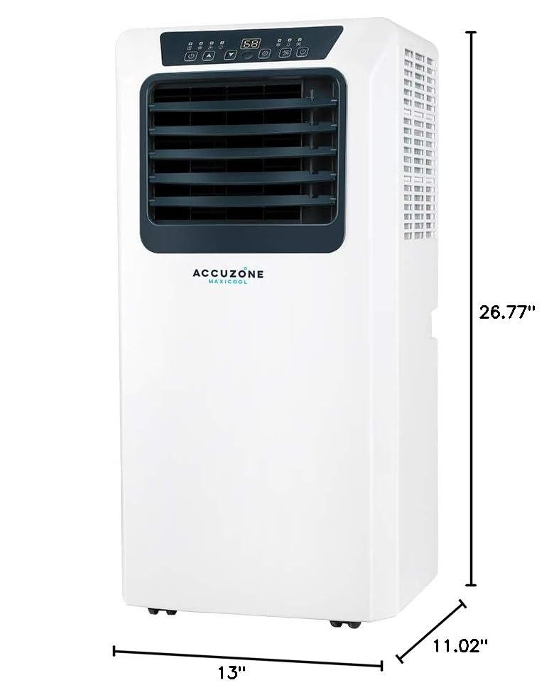 ACCUZONE Maxicool 11,000 BTU (SACC 6,000 BTU) Portable Air Conditioner 3-in-1 AC Portable, Dehumidifier, Fan for Rooms up to 350Sq ft.