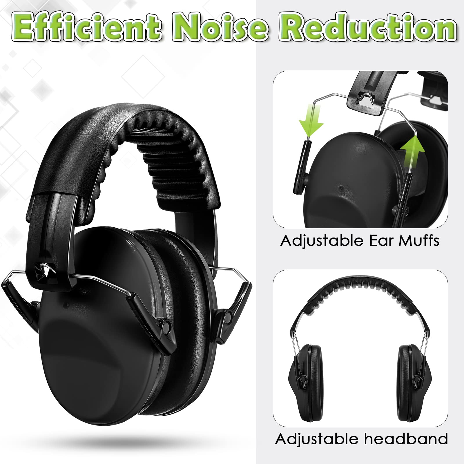 2 Pcs Kids Ear Protection Earmuffs Hearing Adjustable for Noise Reduction for Toddlers 27NRR Noise Cancelling Earmuffs (Pink,Green)