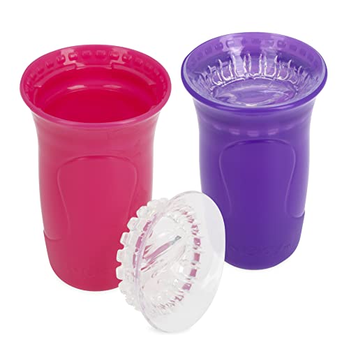 Nuby No Spill Edge 360 10 oz Cup with Silicone Rim, 2 Pack