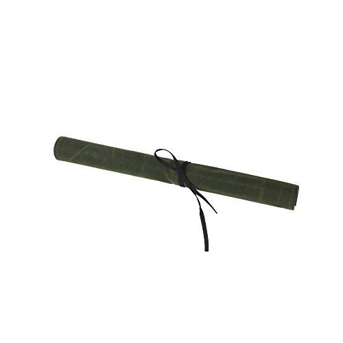 Heavy Duty Waxed Canvas Knife Roll Bag, Portable Chef Knife bag, Waterproof And Durable (Army Green)