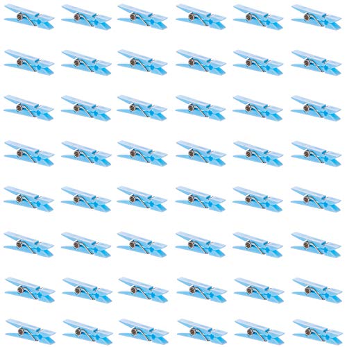 Adorox (Blue (48 Pieces) Small Clothes Pins Baby Shower Clothespin Favors Pink Girl Blue Boy Party Game