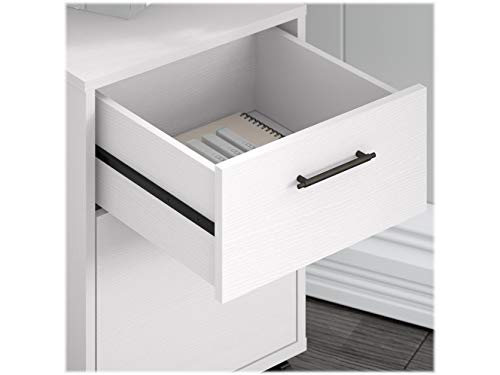 Bush Furniture Key West Computer Desk with Storage and 2 Drawer Mobile File Cabinet, 54W, Pure White Oak