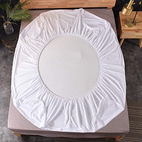 Fitted Crib Sheets Waterproof White Crib Toddler Mattress Protector Cover for Kids Baby Breathable Washable Bed Fitted Sheets Soft 8" Deep (Crib 28"x52")