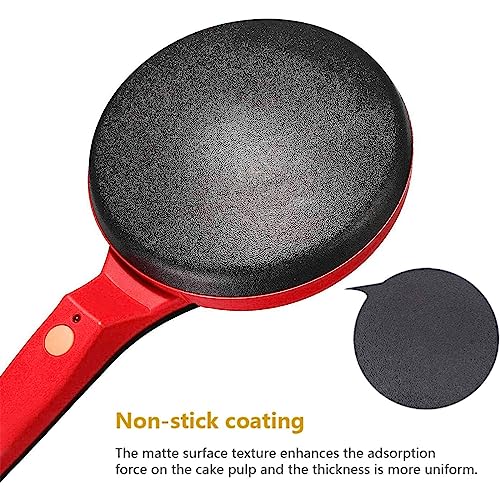 8" Electric Crepe Maker, Portable Crepe Maker Cordless Crepe Pan Maker Griddle Crepe Pan with Non-Stick Coating for Crepes, Blintzes, Pancakes, Bacon, Tortillas