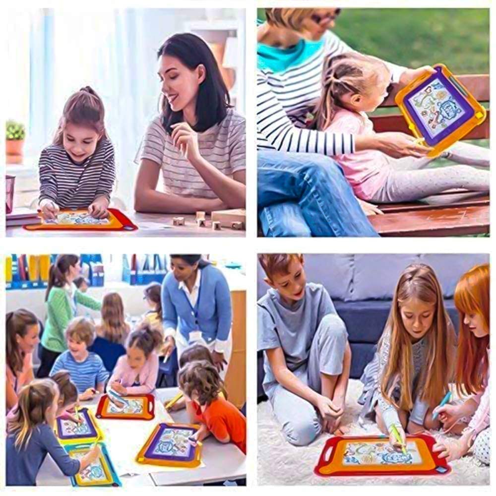 2 Pack Medium Magnetic Drawing Board, Learning Toys for Toddlers 1-3 2-4 Drawing Game, Colorful Magnetic Drawing Doodle Board Pad Tablet for Kids Adults Educational & Art Activities