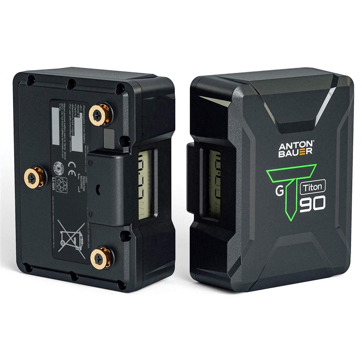 4x Titon 90 14.4V 92Wh Gold Mount Lithium-Ion Batteries, Bundle with Anton Bauer LP4 Quad Battery Charger