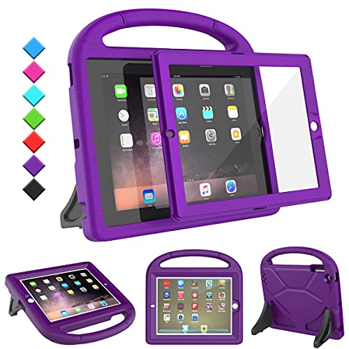 TOEVEK Kids Case for iPad 10th Generation 10.9 Inch, with Built-in Screen Protector and Pen Holder, Durable Shockproof Protective Cover for Apple iPad 10 Gen 10.9" 2022, Violet